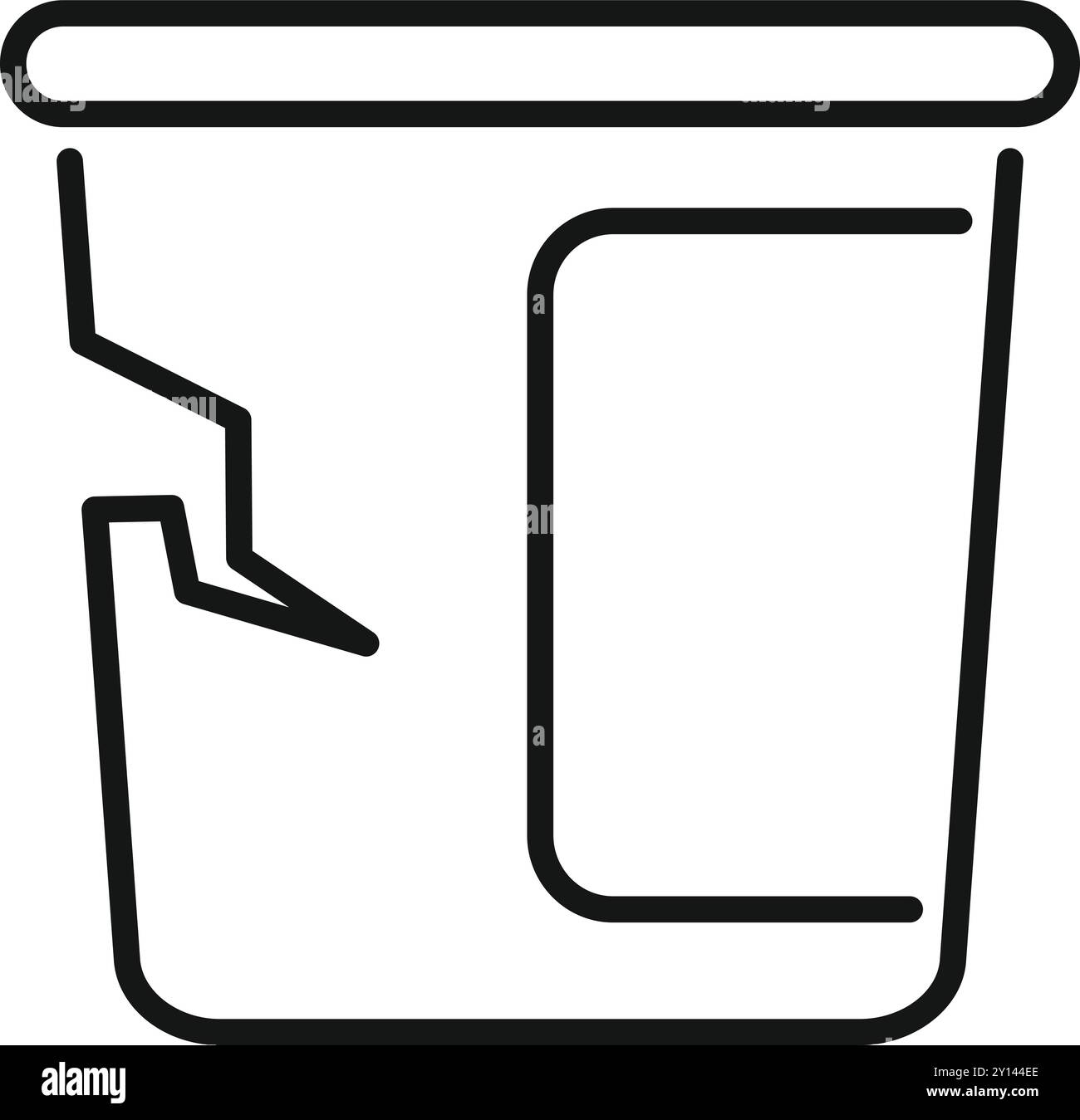 Simple vector showing a broken plastic bucket with a missing piece ...