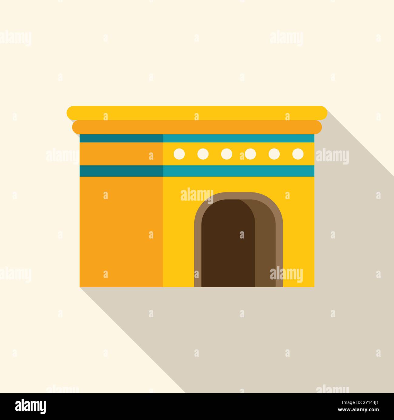 This vector illustration features a triumphal arch building facade ...