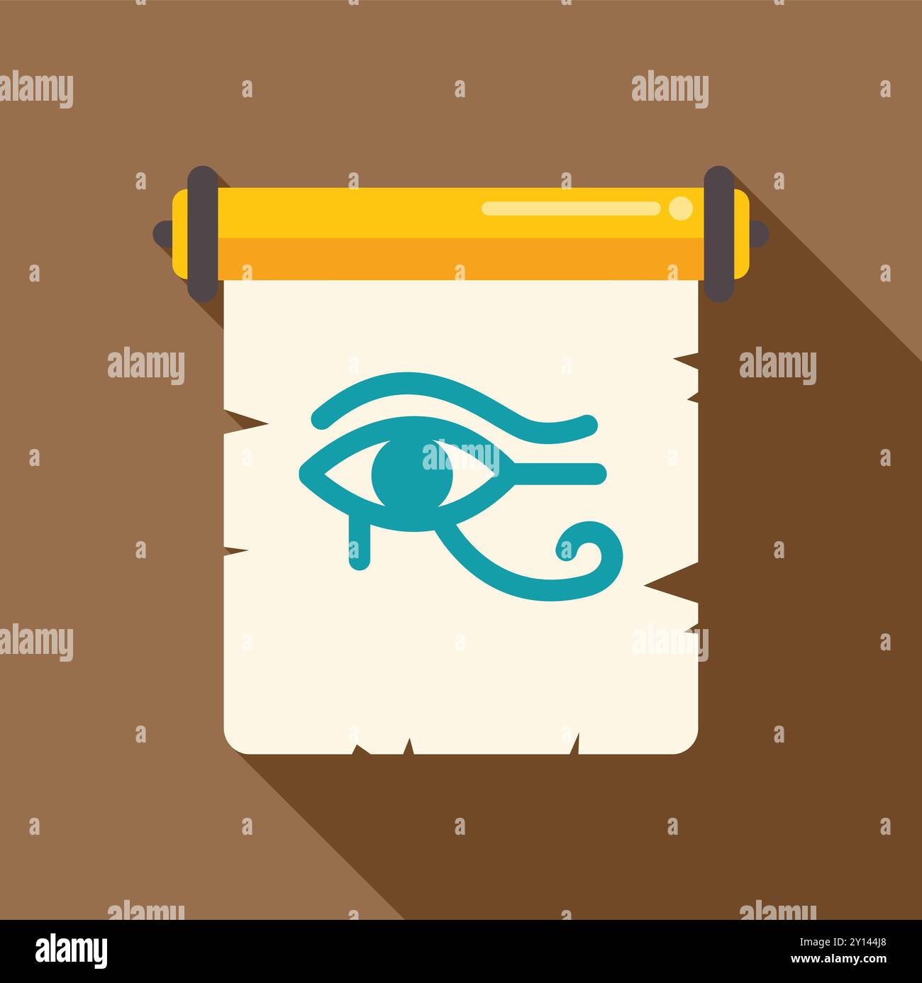 Ancient egyptian papyrus scroll depicting eye of horus symbol ...