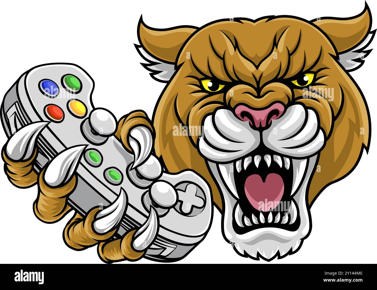 Cougar Panther Mountain Lion Puma Gamer Mascot Stock Vector Image & Art ...