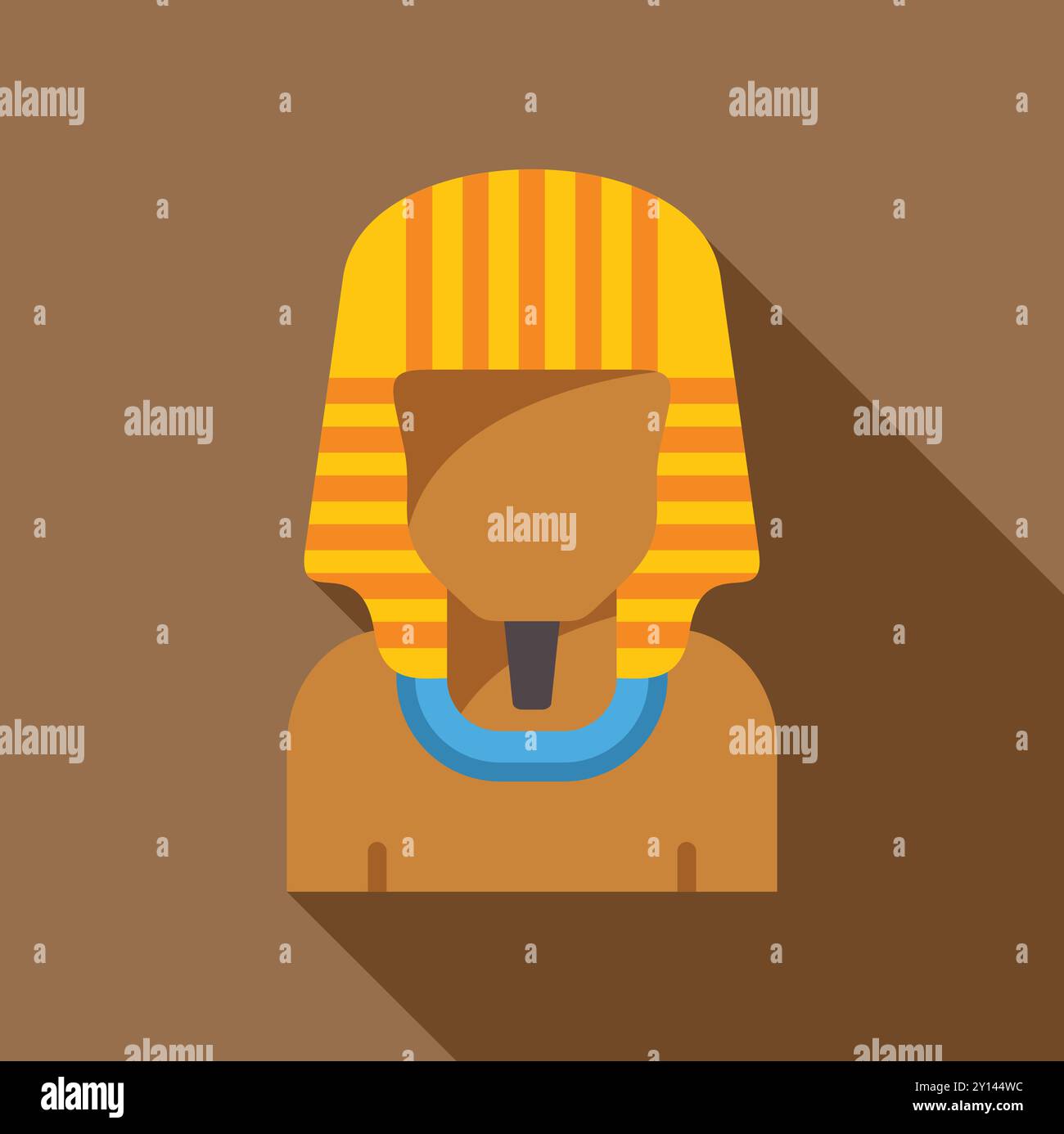Minimalist vector illustration of an egyptian pharaoh bust wearing a ...