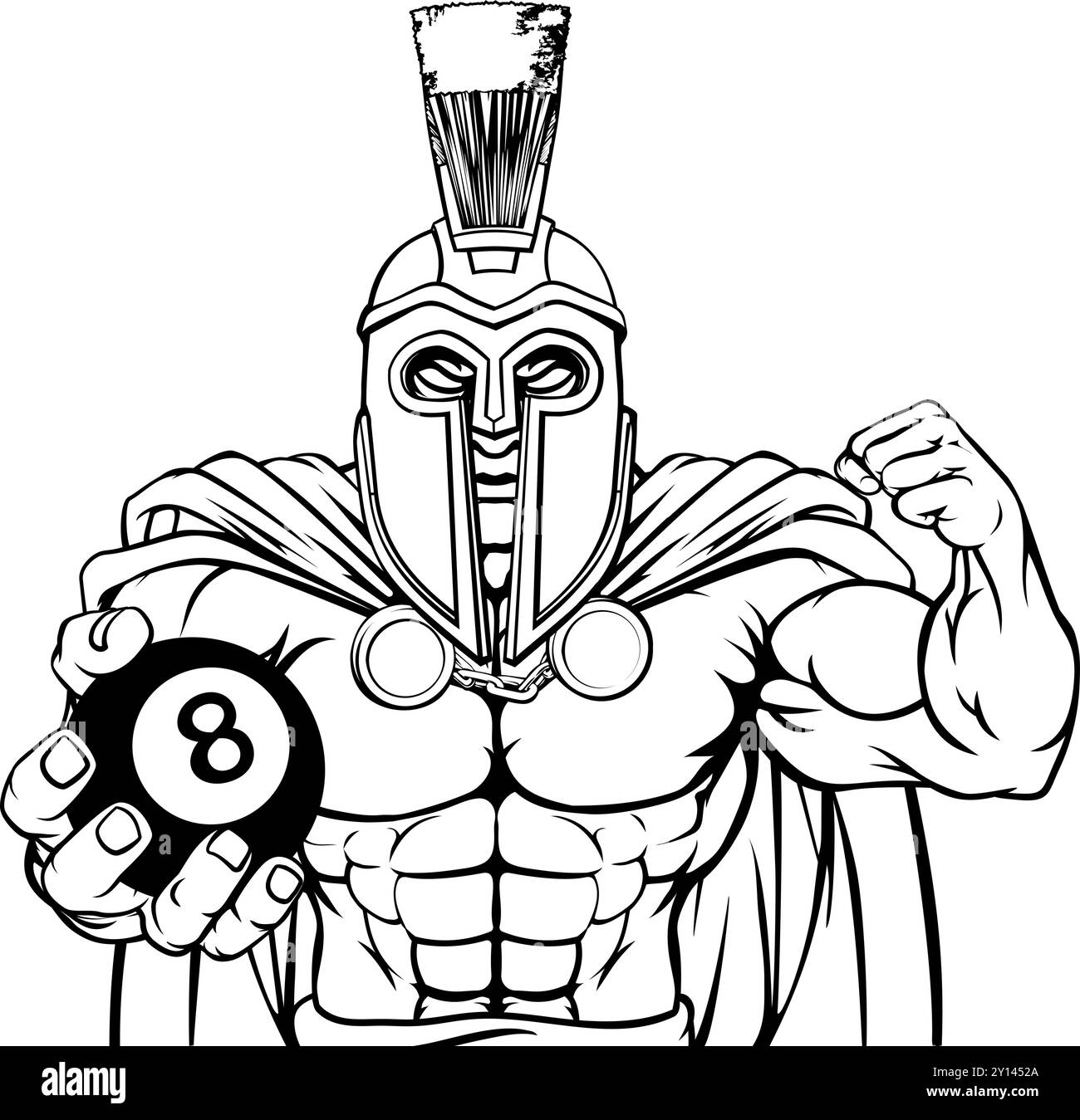 Spartan Trojan Pool Ball Billiards Mascot Cartoon Stock Vector Image ...