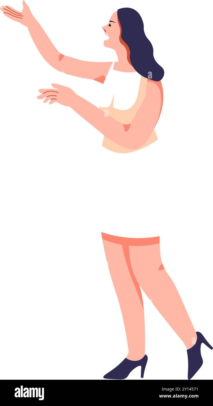 Trendy happy woman in Stock Vector Images - Alamy