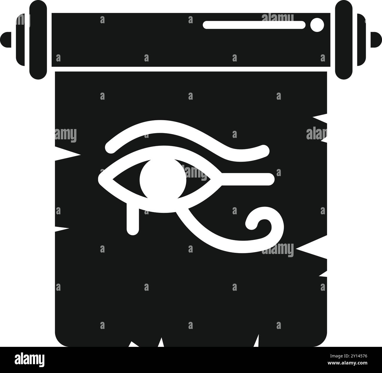 Black papyrus scroll showing eye of horus icon in simple style for any ...