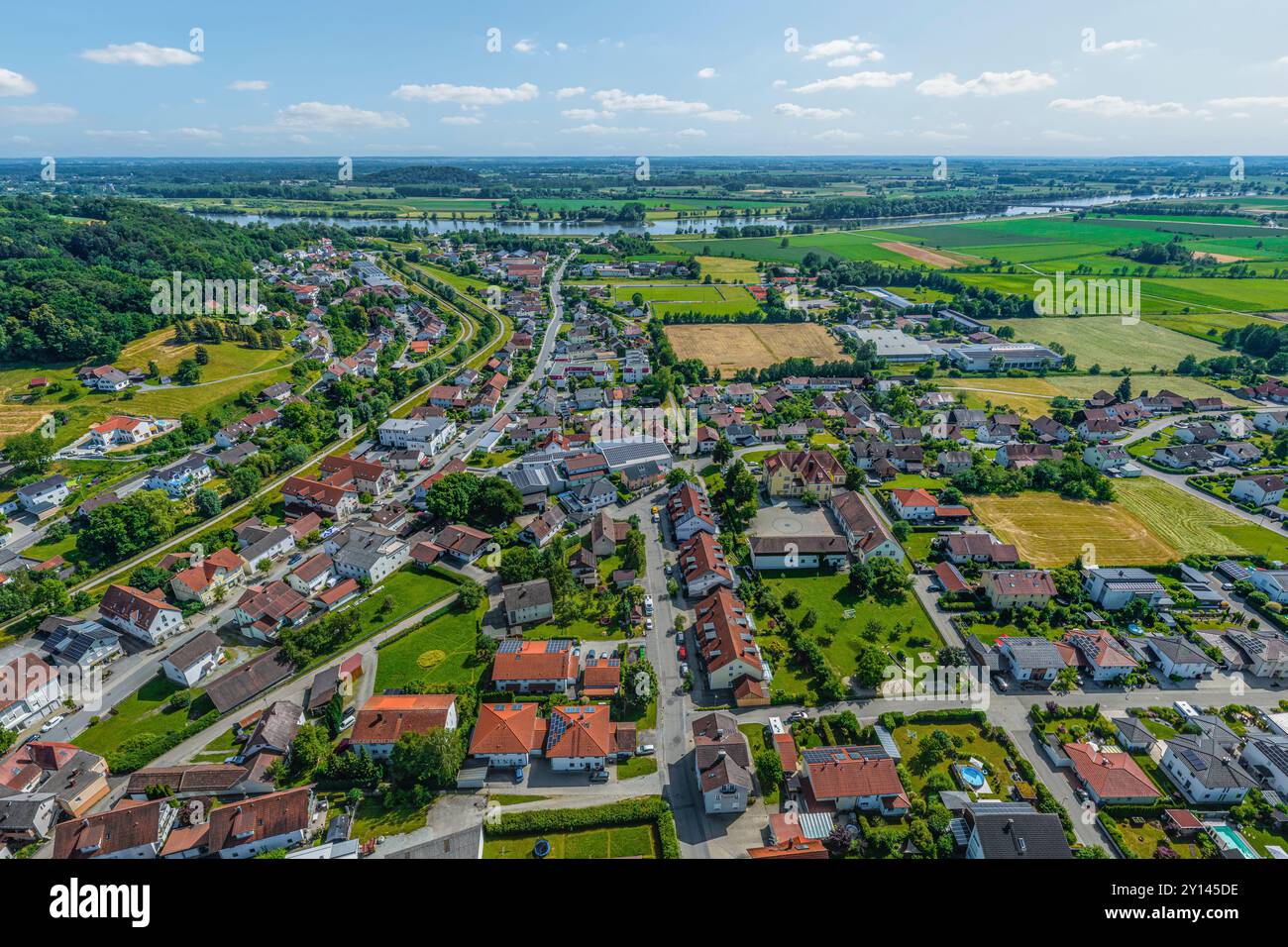 The market village of Metten near Deggendorf in the Lower Bavarian ...