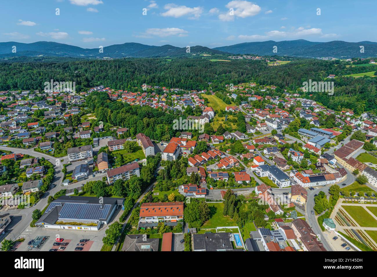 The market village of Metten near Deggendorf in the Lower Bavarian ...