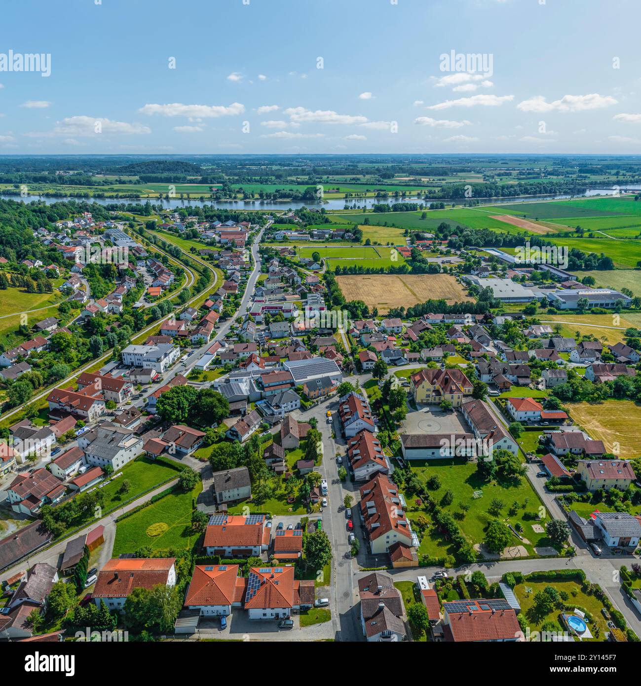 The market village of Metten near Deggendorf in the Lower Bavarian ...
