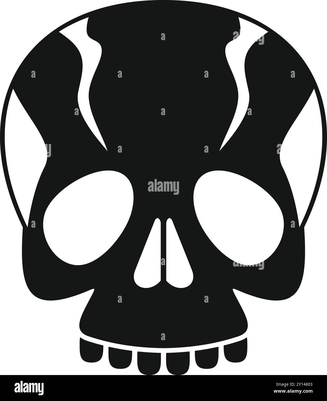 Simple black and white vector icon of a skull, perfect for projects ...