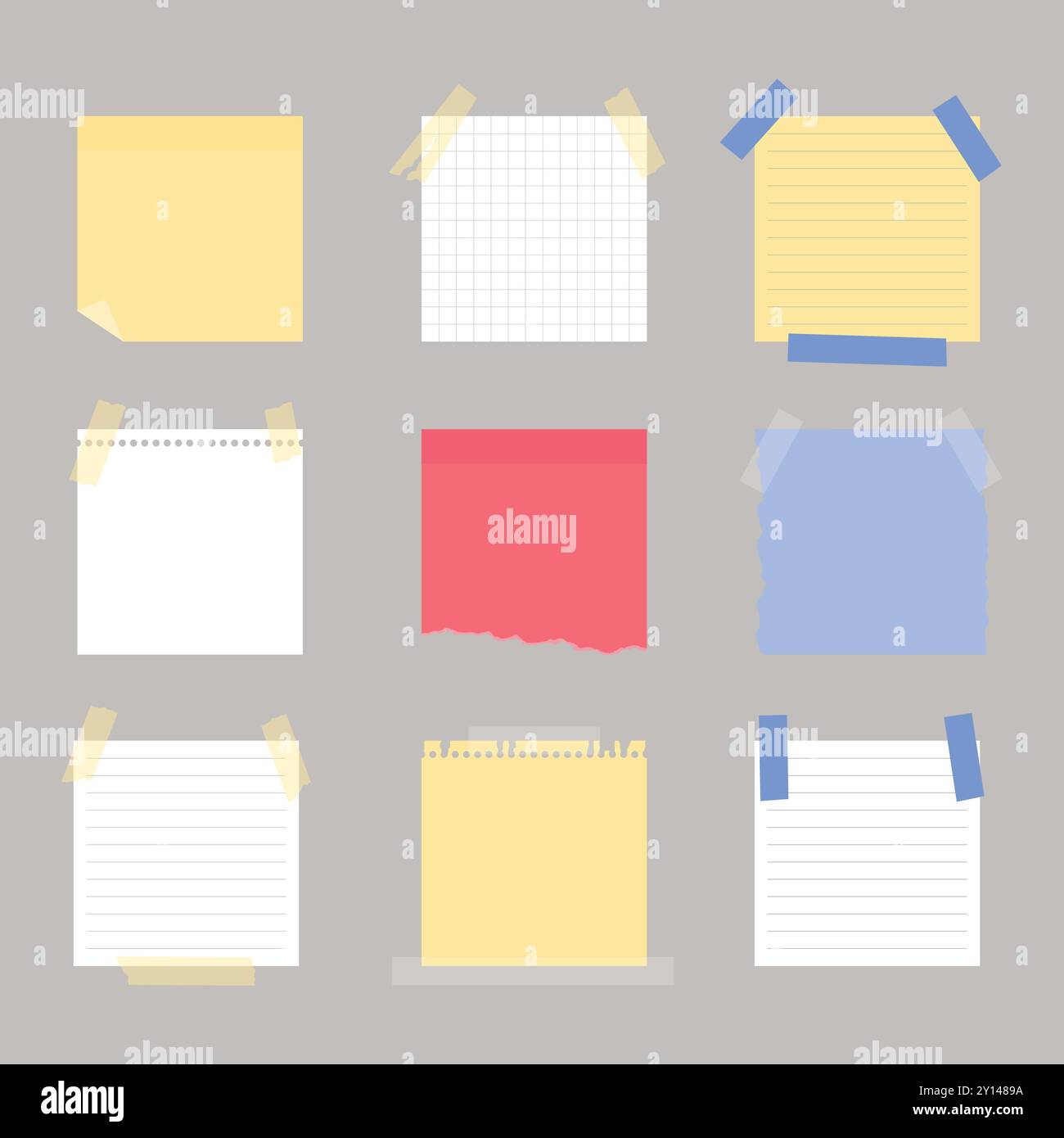 Paper notes stickers or notepad pages isolated. Empty blank pages for ...