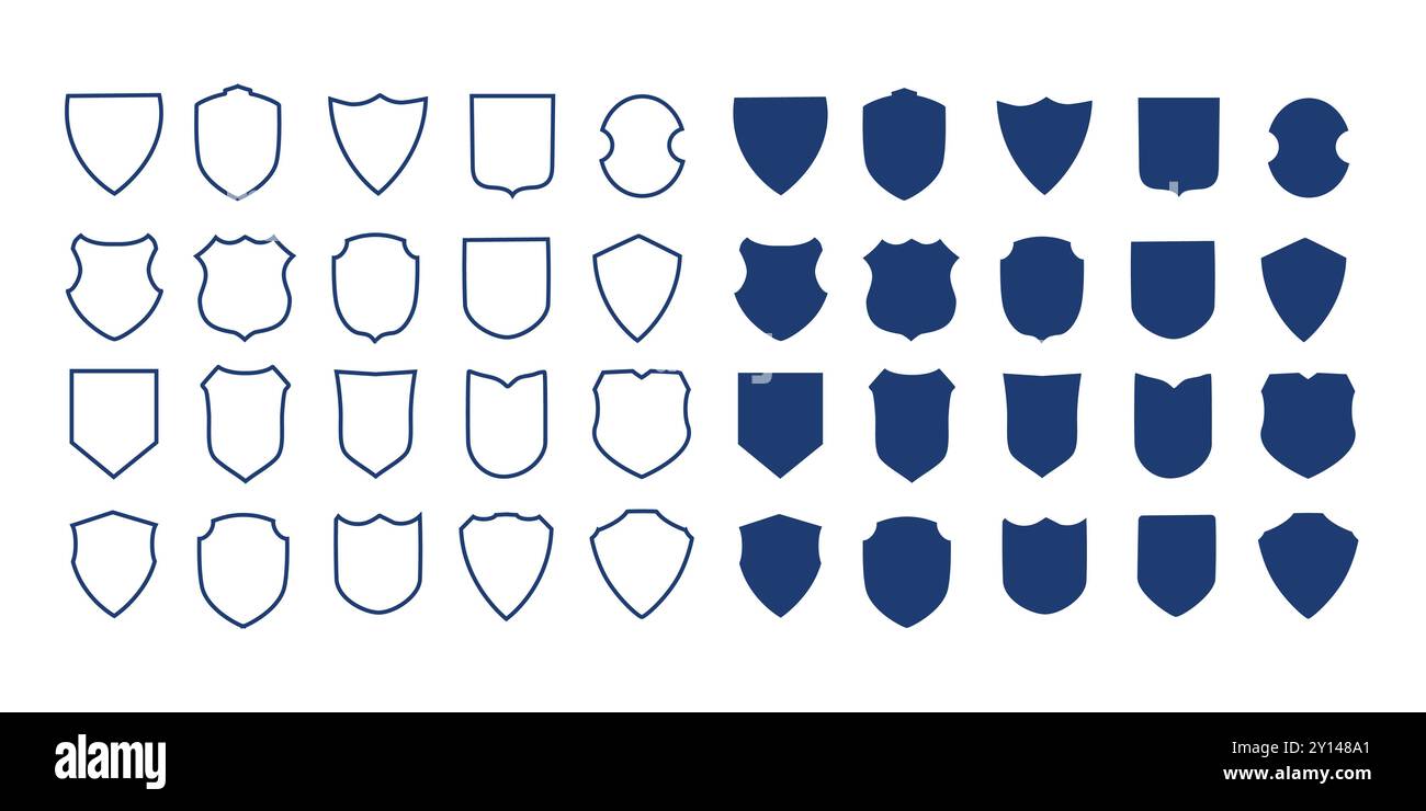 Vintage shield, label and badges shape collection. Vector illustration ...