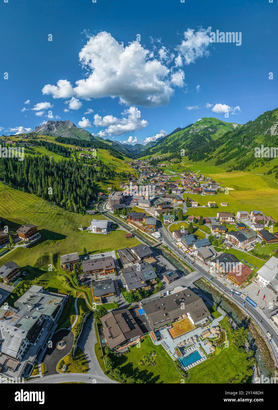Lech am Arlberg, alpine holiday destination in western Austria in ...