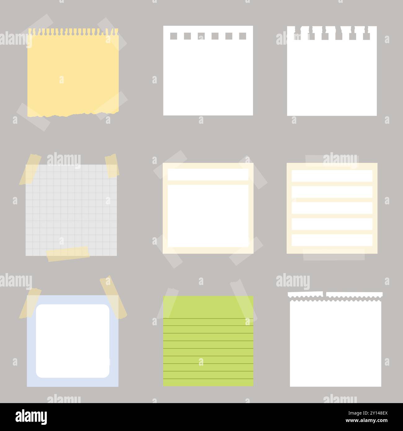Paper notes stickers or notepad pages isolated. Empty blank pages for ...