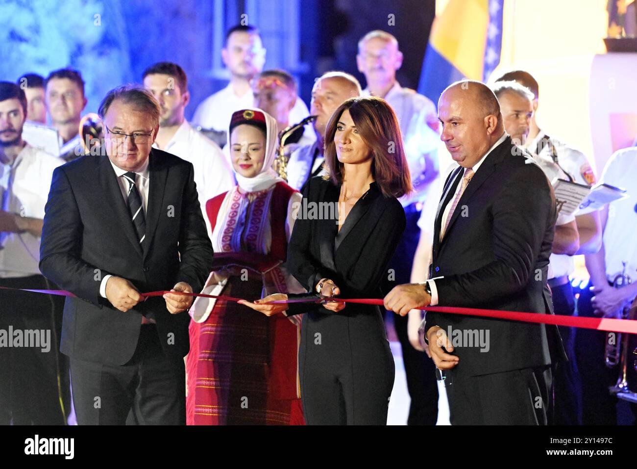 Mostar, BiH, 040924. Pocitelj bridge. The Prime Minister of the ...