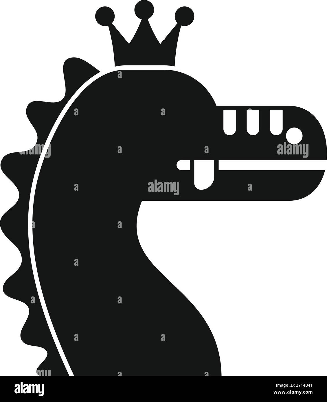Simple flat vector illustration of a friendly king dragon mascot logo ...