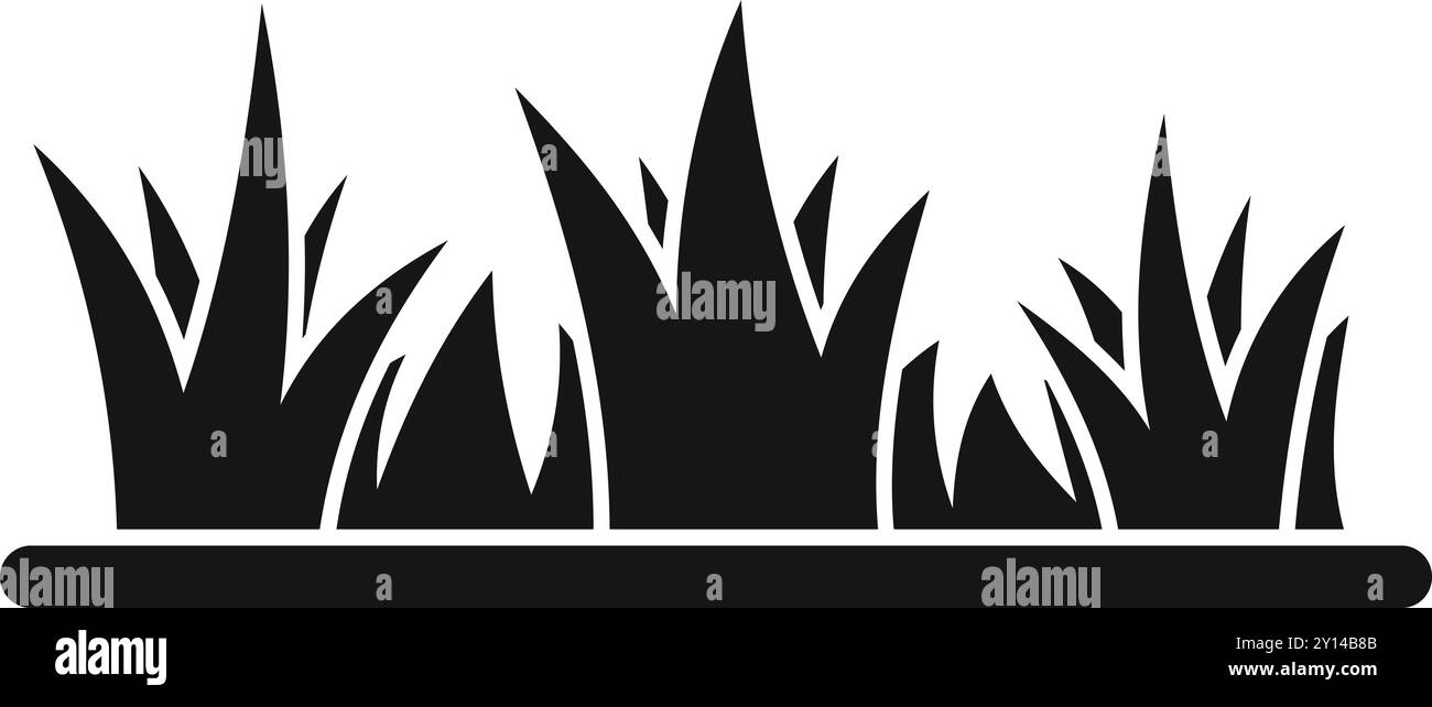 Black grass growing from ground icon in simple style on a white ...