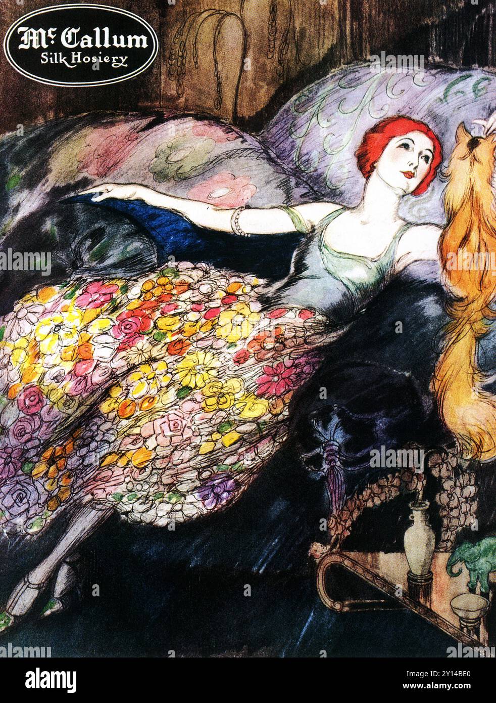 1922 McCallum Silk Hosiery ad.Mary MacKinnon art "You just know she ...