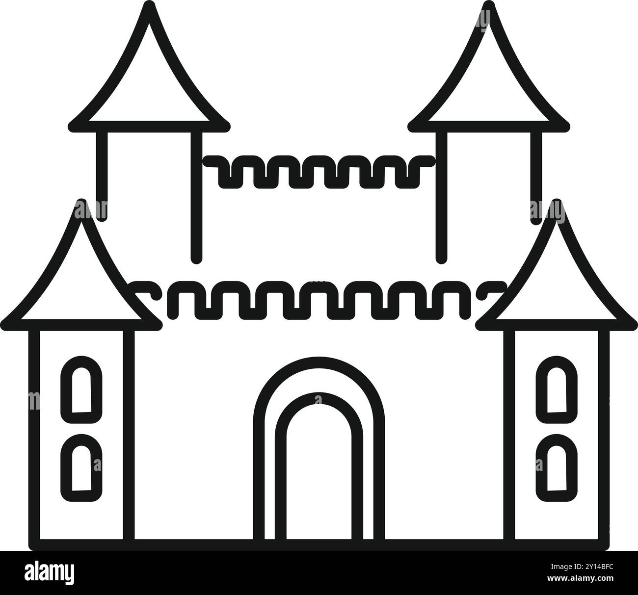 Simple vector icon of a medieval castle representing history ...