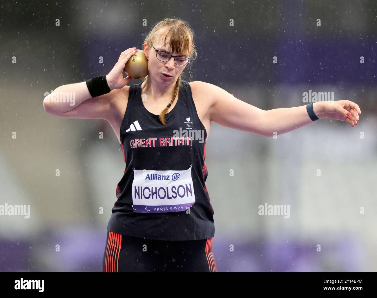 Great Britain's Anna Nicholson during the Women's Shot Put - F35 Final at the Stade de France on ...