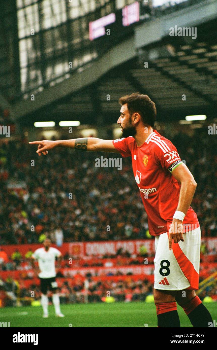 Bruno Fernandes vs Liverpool at Old Trafford (September 1st, 2024 Stock ...