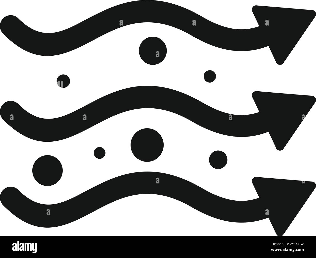 This simple icon represents moving air particles, perfect for ...