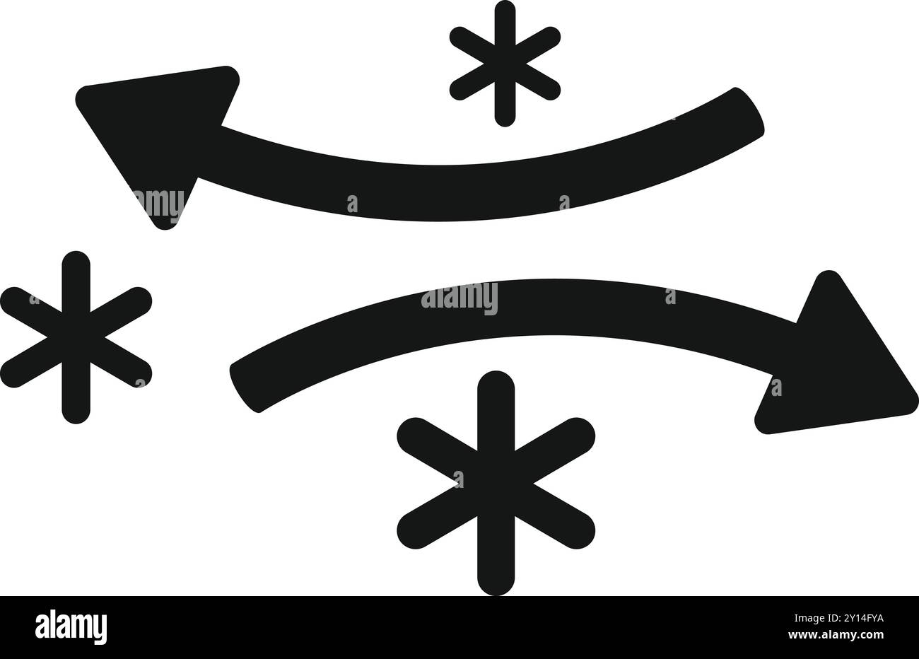 Simple vector icon representing an air conditioning system blowing cold ...