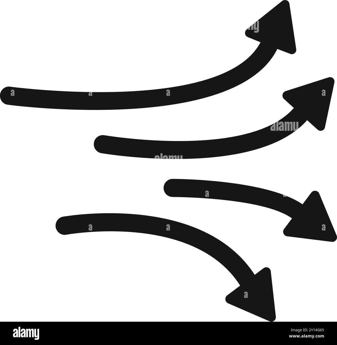 Simple vector icon representing airflow, ventilation or wind direction ...