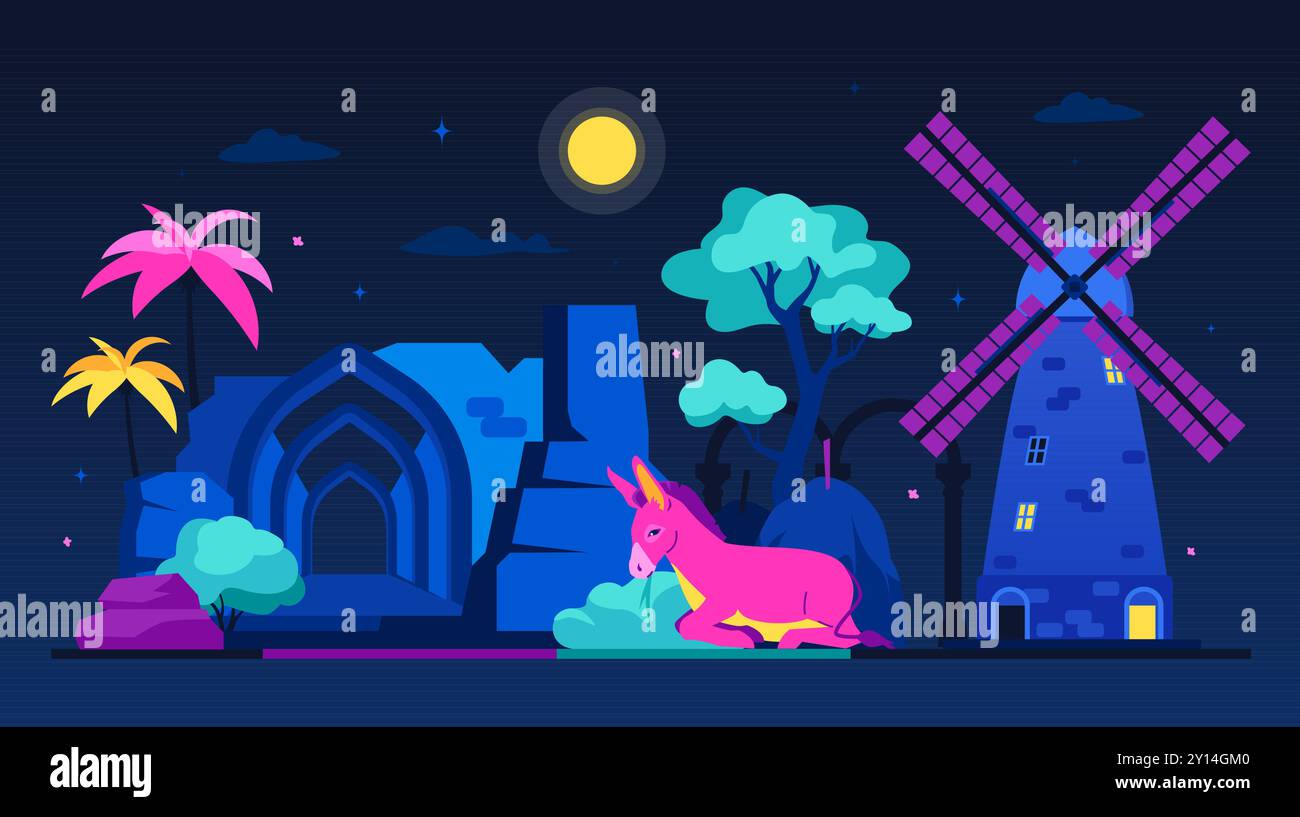 Ancient cities and buildings - modern colored vector illustration Stock ...