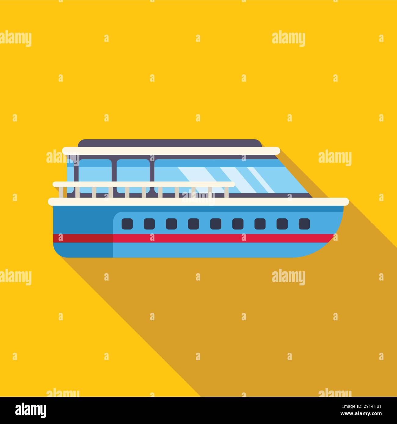 Big modern comfortable passenger ship sailing on water surface, side ...