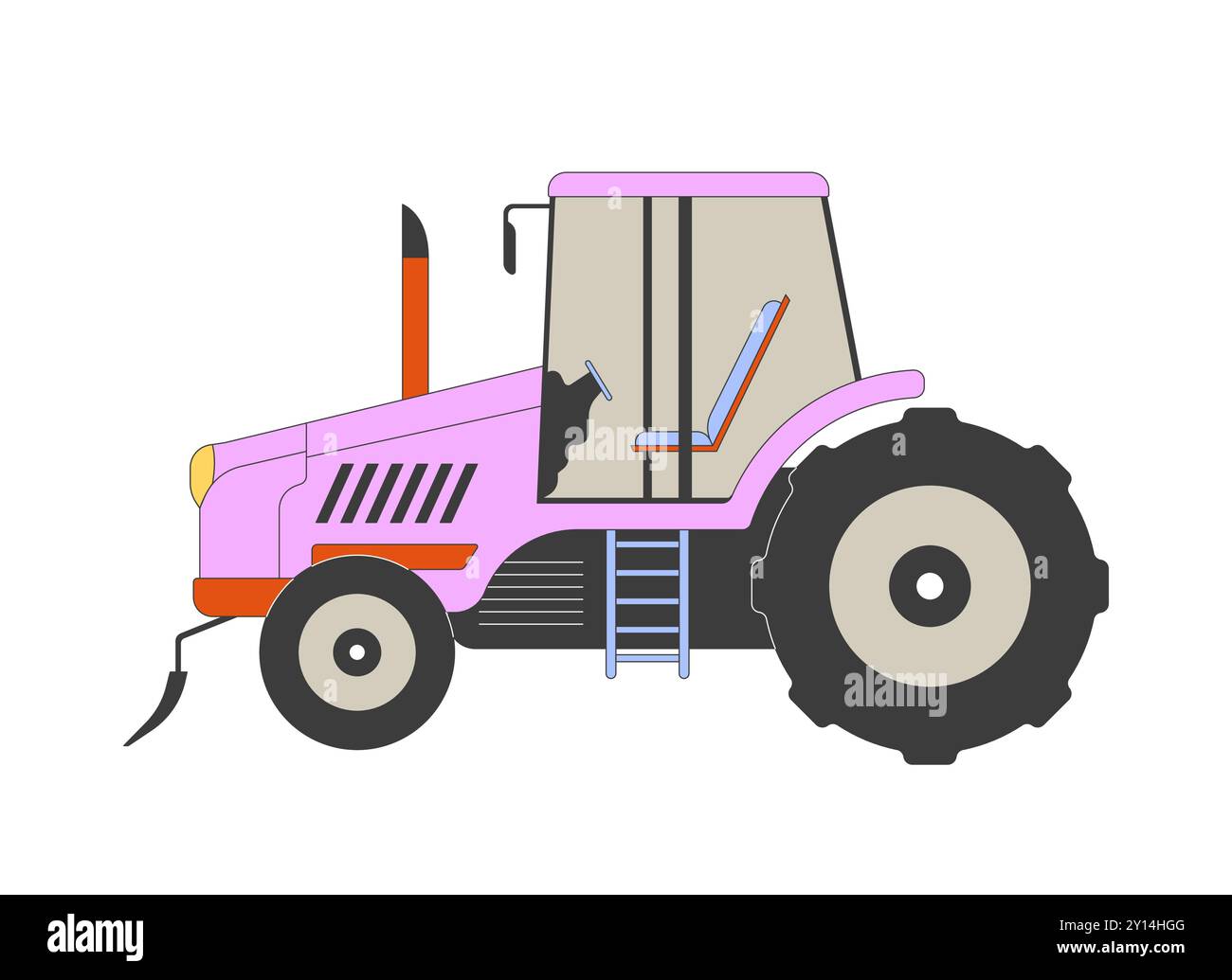 Modern tractor 2D cartoon object Stock Vector Image & Art - Alamy