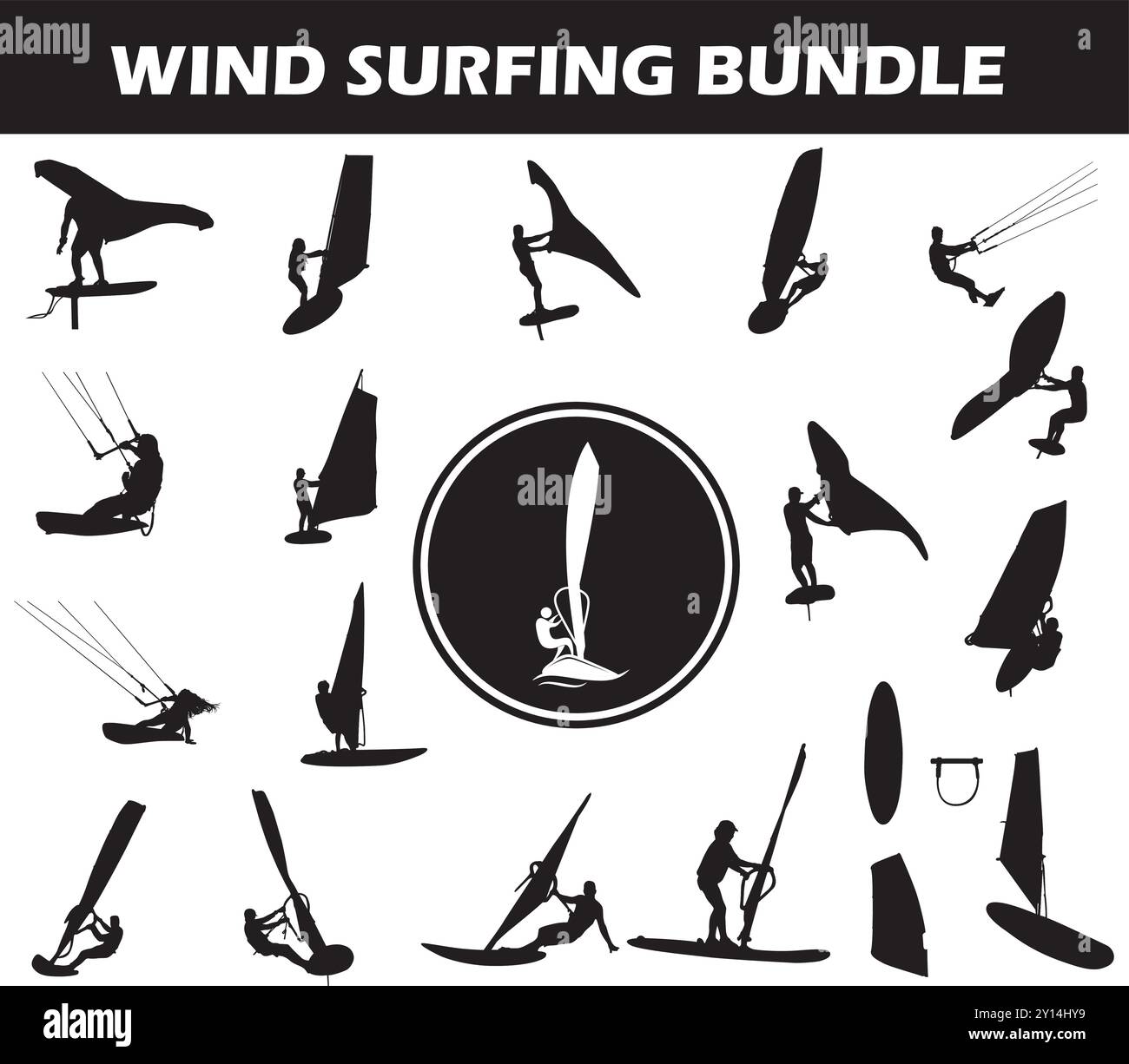 Windsurf and kitesurf Stock Vector Images - Alamy