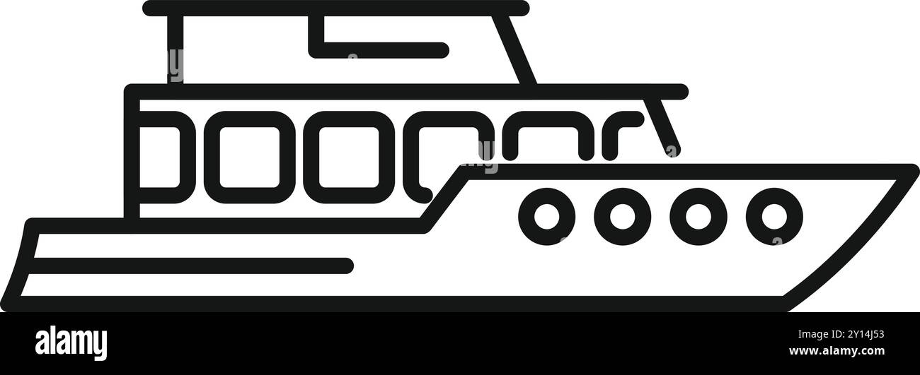 Minimalist drawing of a river boat sailing on water, perfect for travel ...