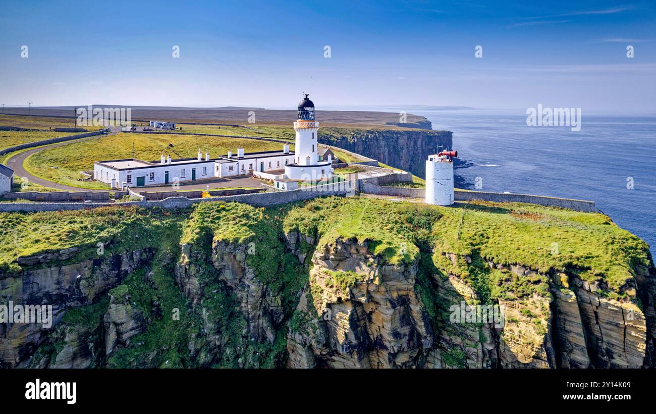 Dunnet Head and Lighthouse Caithness Scotland the white building on top ...