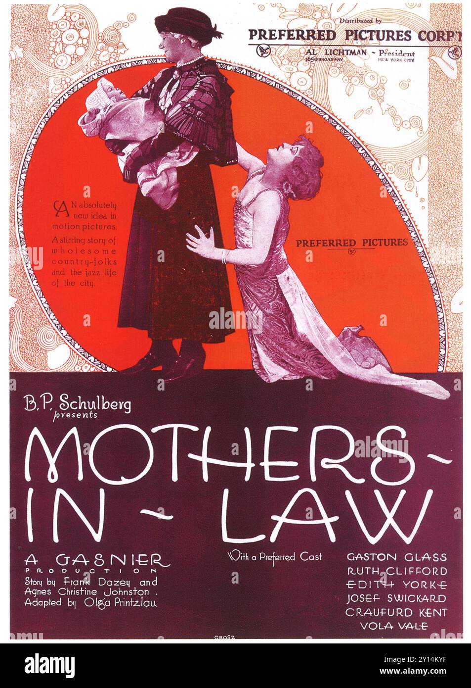 1923 Mothers-in-Law a silent drama film poster; directed by Louis J ...