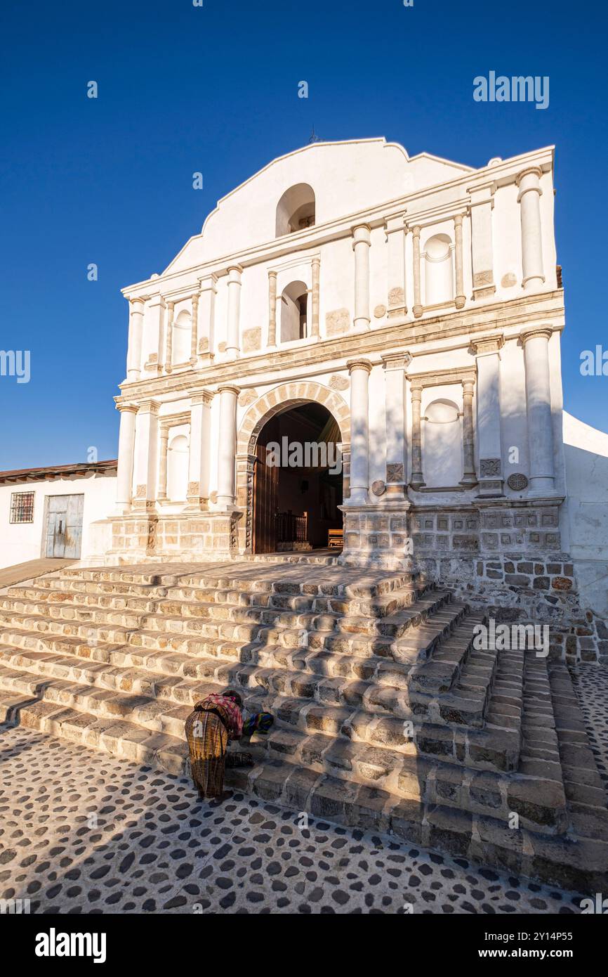 Woman carrying Mayan offerings, Colonial Catholic Church, San Bartolomé ...