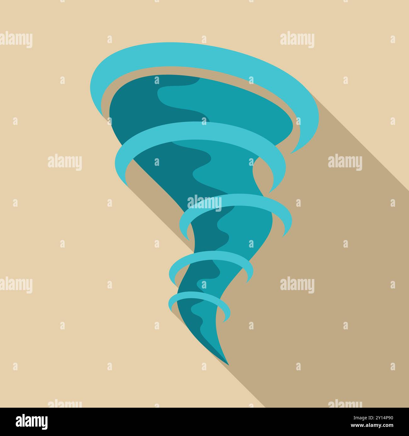 Blue tornado spinning, creating a vortex, a symbol of natural disaster ...