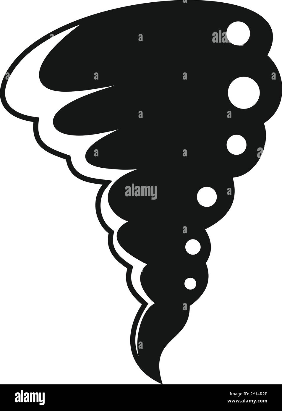 Simple icon of a tornado, a powerful rotating column of air, a ...