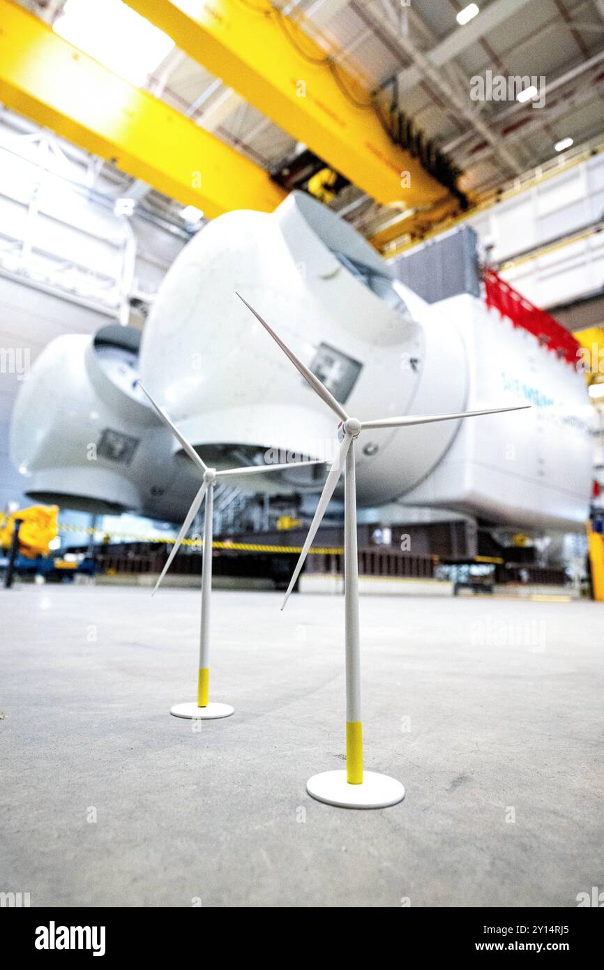 Cuxhaven, Germany. 05th Sep, 2024. Nacelles for offshore wind turbines ...