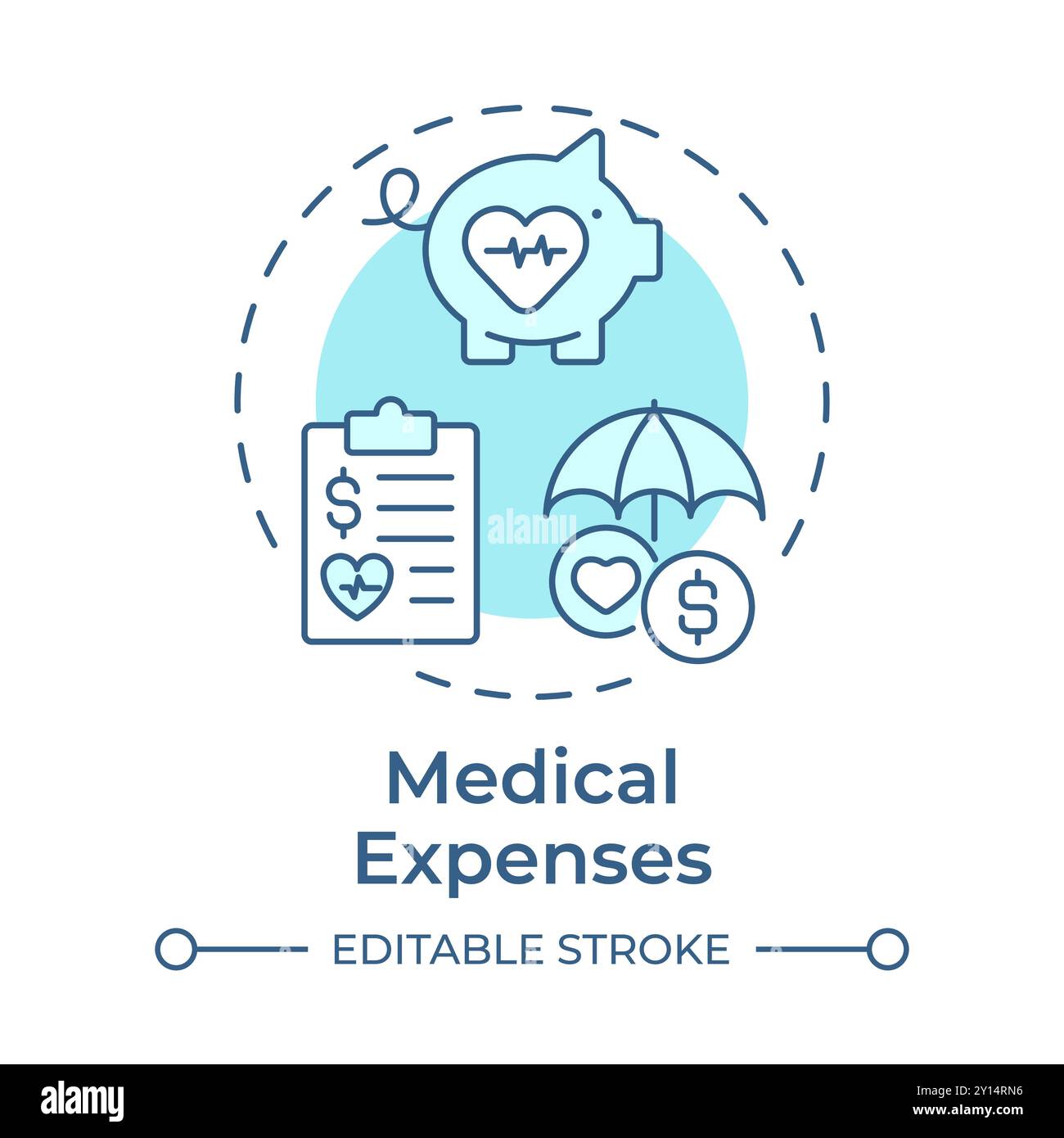 Medical expenses soft blue concept icon Stock Vector Image & Art - Alamy
