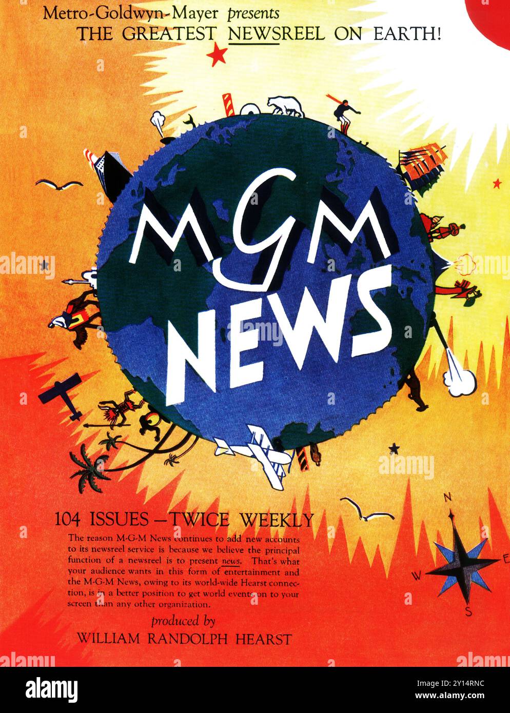 1929 MGM news poster - Metro Goldwyn Mayer - The greatest newsreel on ...