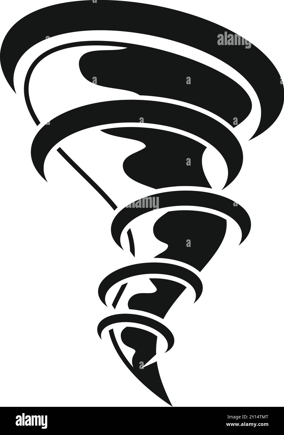 Black tornado rotating and forming a vortex, weather hazard Stock ...