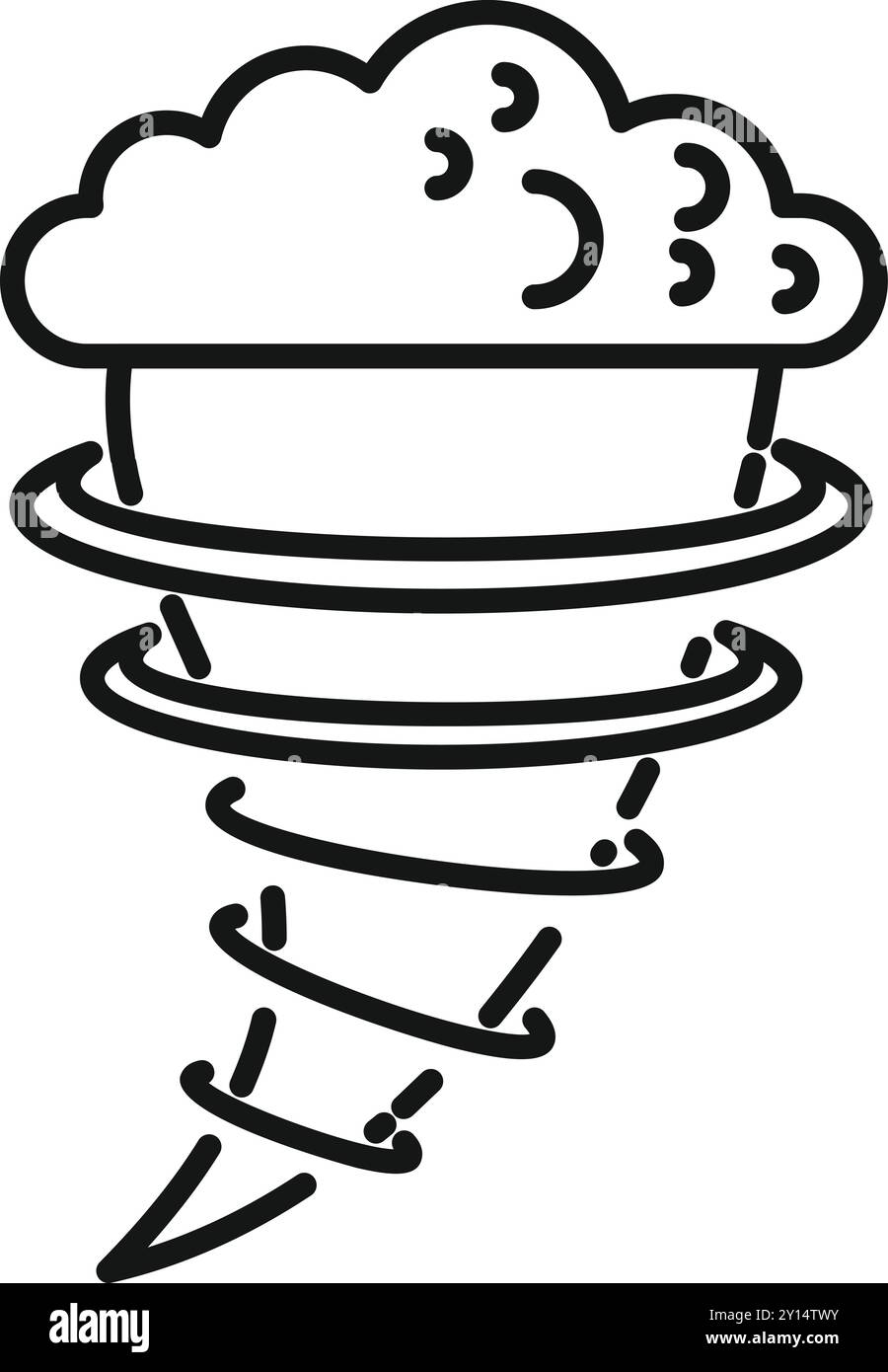 Minimalist vector illustration of a tornado forming from a storm cloud ...
