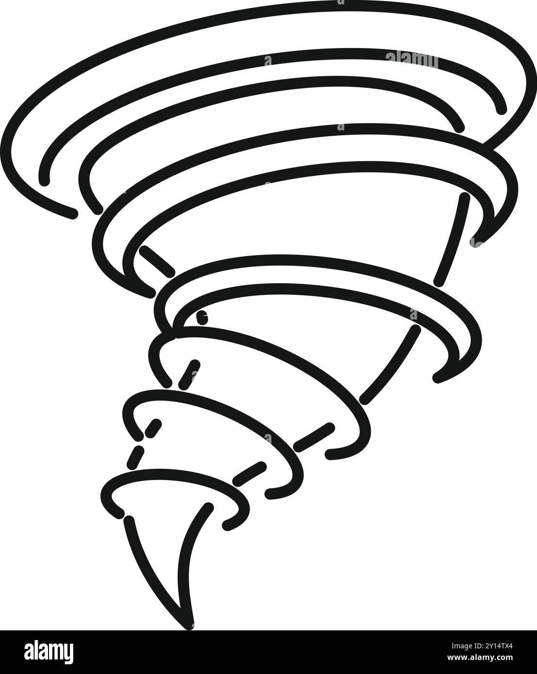 Black line icon of a tornado forming a funnel cloud Stock Vector Image ...