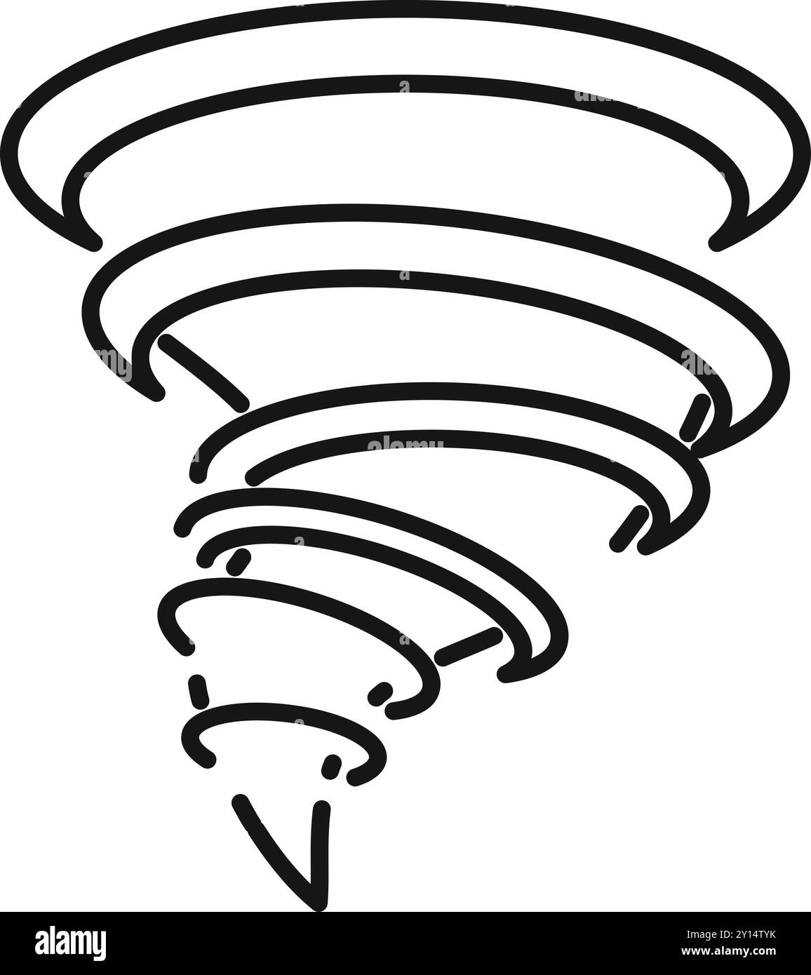 Big powerful tornado rotating and destroying with strong winds causing ...