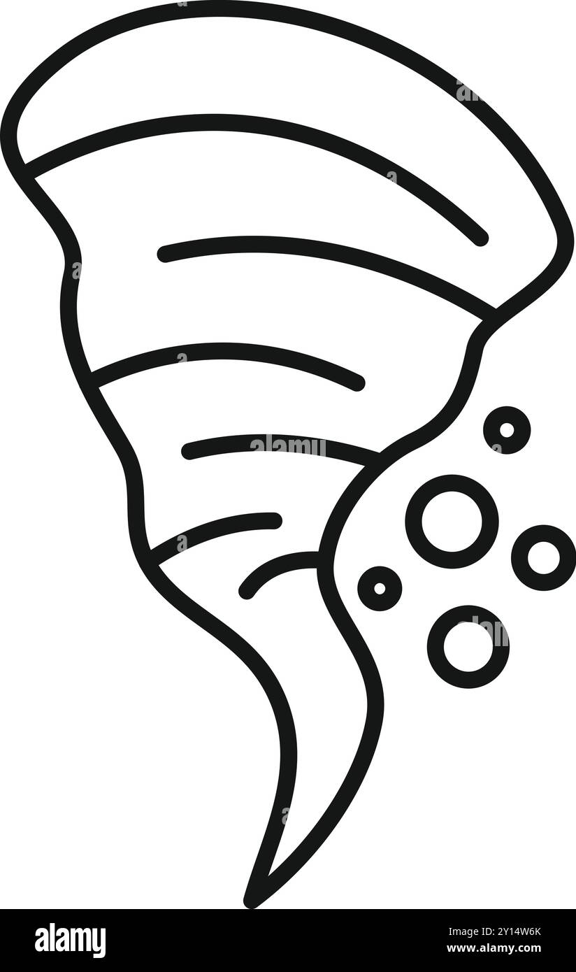 Minimalist line art illustration of a hurricane touching ground ...