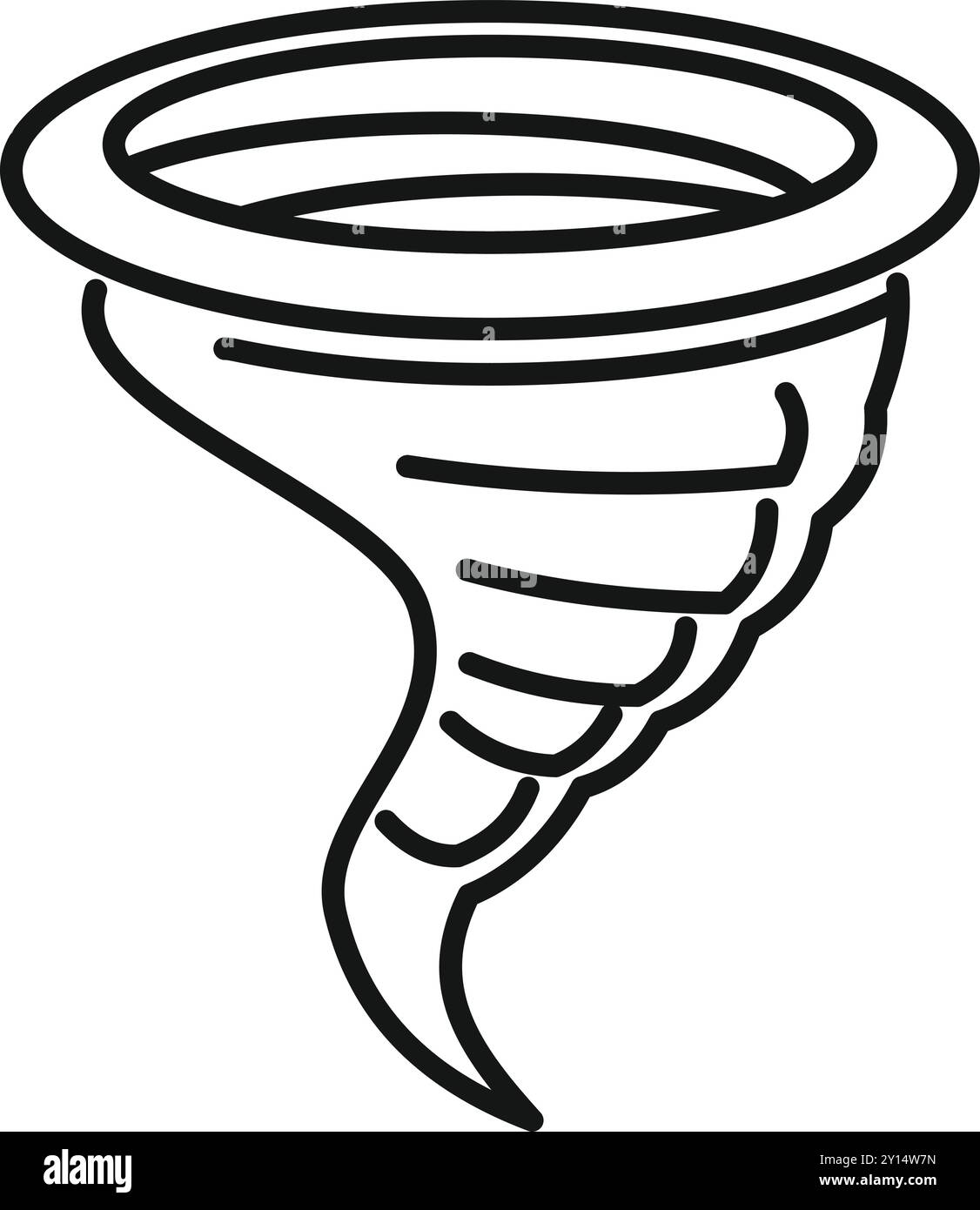 This line art vector illustration shows a tornado forming, perfect for ...