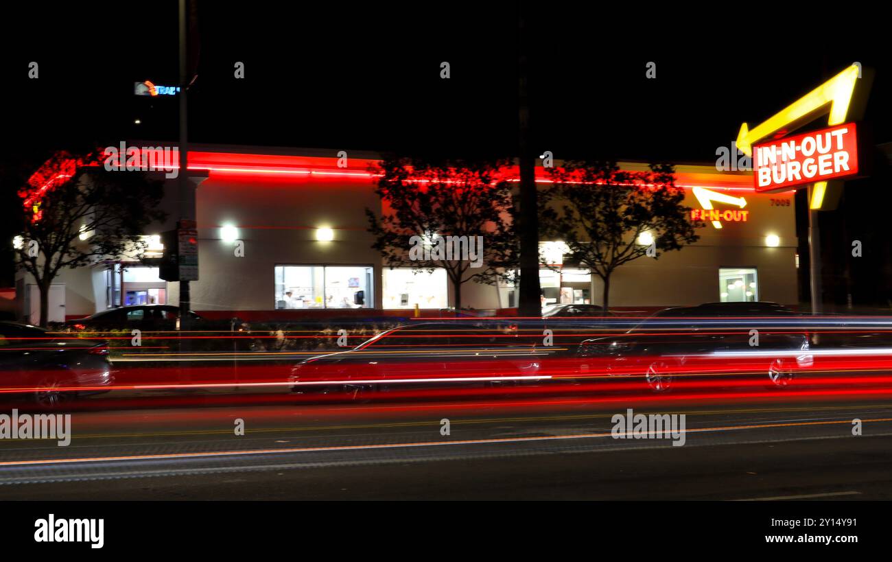 IN-N-OUT BURGER Restaurant by night - Long Exposure Photo Stock Photo ...