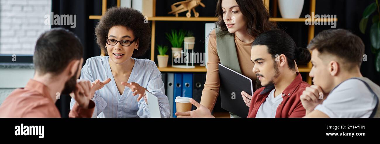 Colleagues engage in a serious discussion while navigating work ...