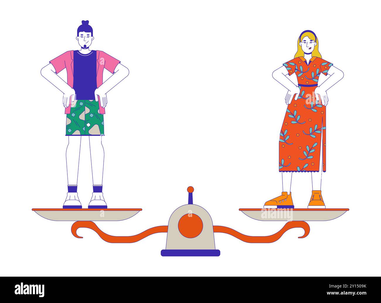 Gender equality cartoon hi-res stock photography and images - Alamy