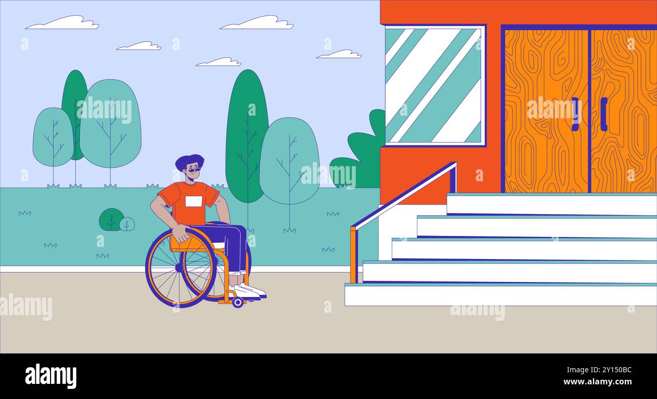 Lack of accessibility for disabled cartoon flat illustration Stock ...