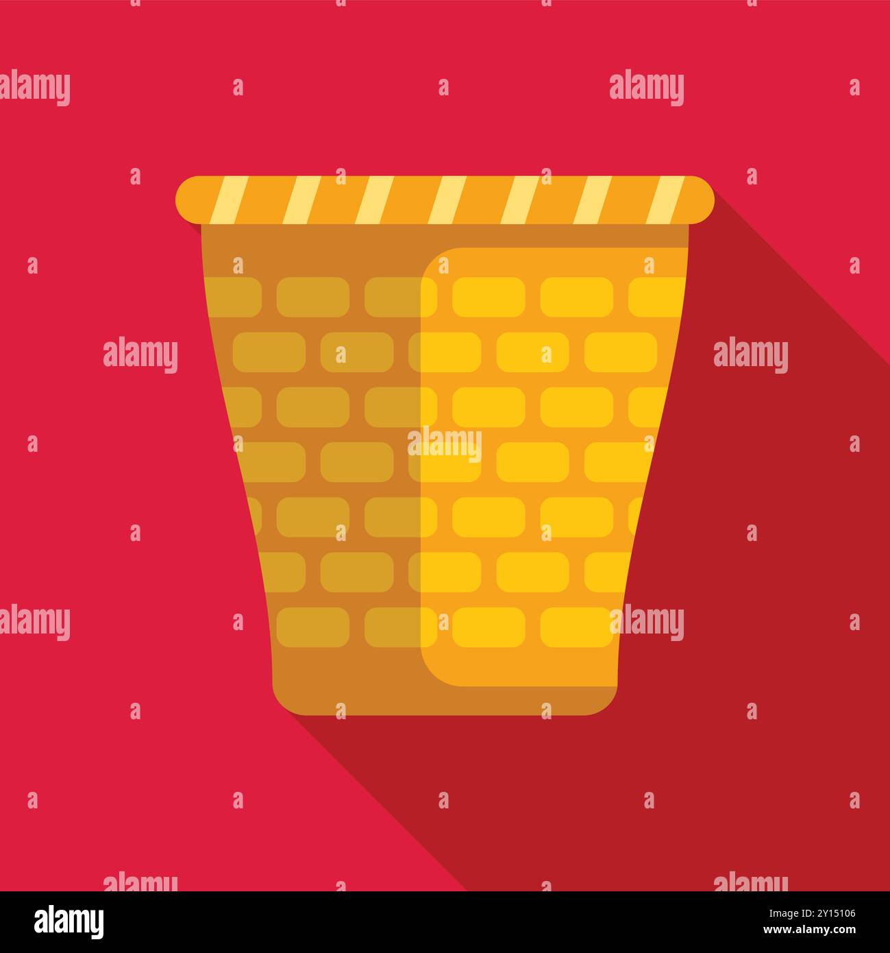 Minimalist vector illustration of a woven basket ideal for food or ...